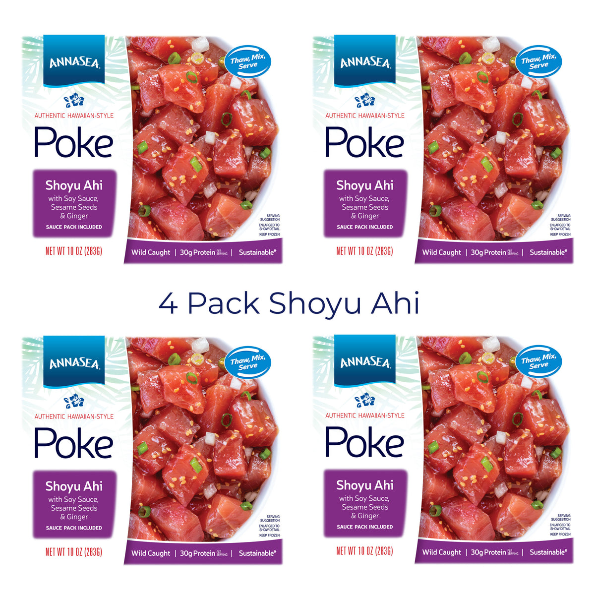 4 Pack Bundle - Frozen Shoyu Ahi Tuna Poke – Annasea