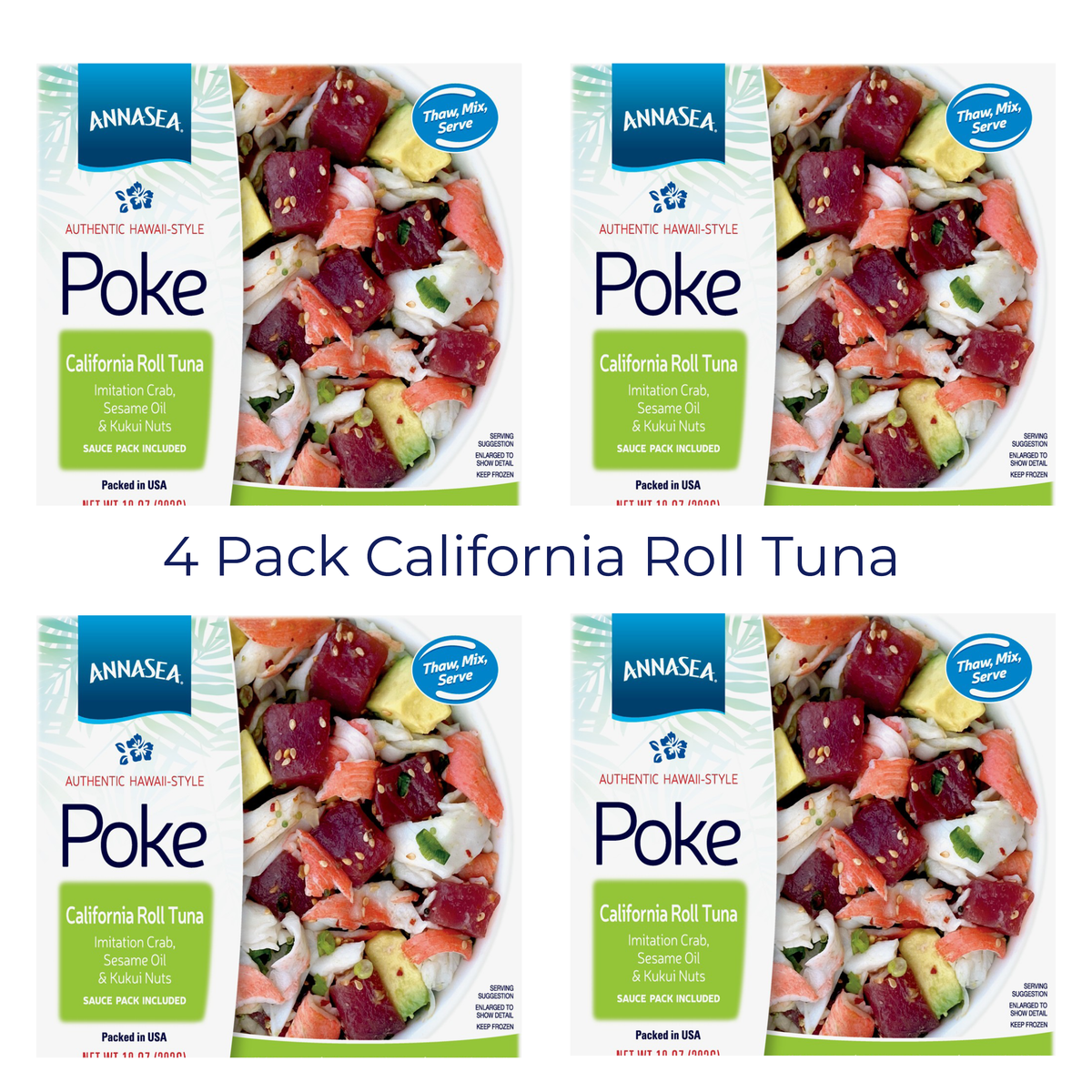 4 Pack Bundle - Frozen California Roll Tuna Poke – Annasea