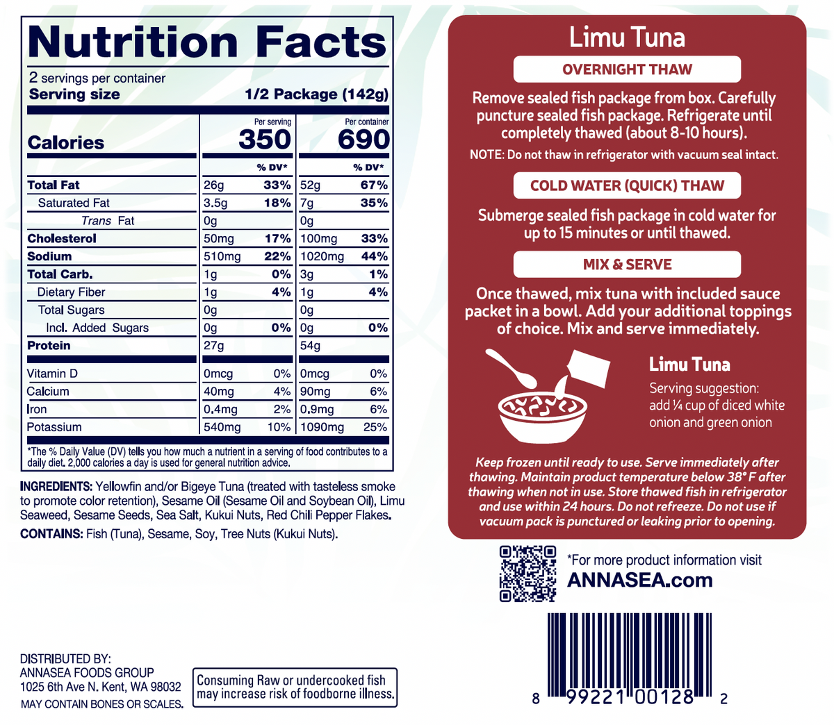 Frozen Limu Tuna Poke Kit – Annasea
