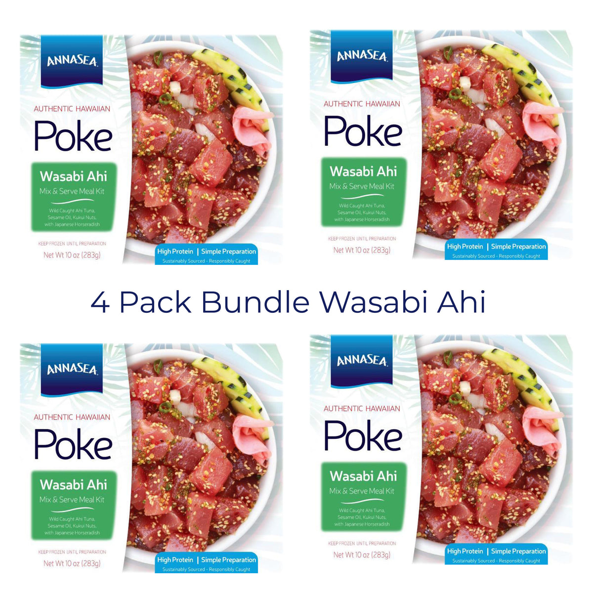 4 Pack Bundle - Frozen Wasabi Ahi Tuna Poke – Annasea
