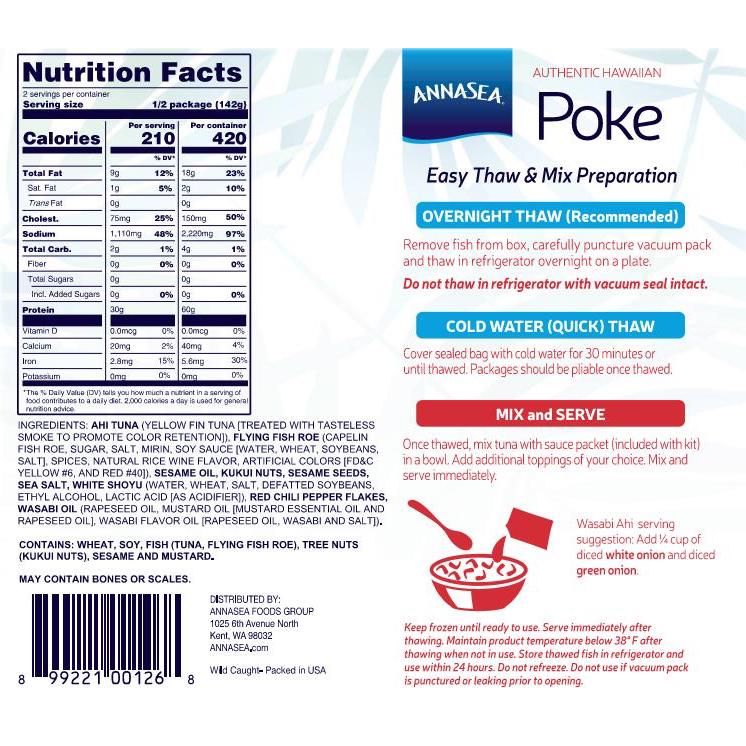 Frozen Wasabi Ahi Poke Kit – Annasea